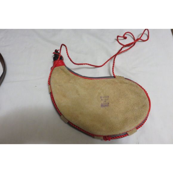 NO BRAND | Accents | Vintage Spanish Suede Buta Bag Drink Flask Travel ...